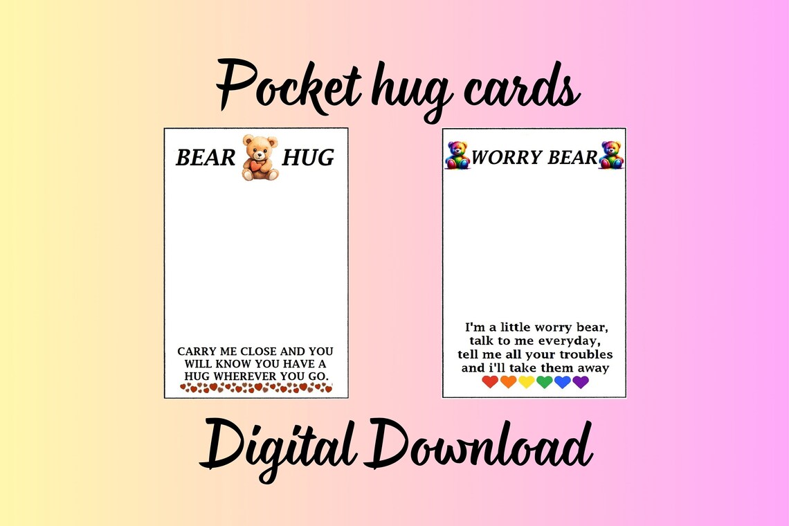 PDF File Instant Download: Printable Pocket Cards 2 Different Poems ...