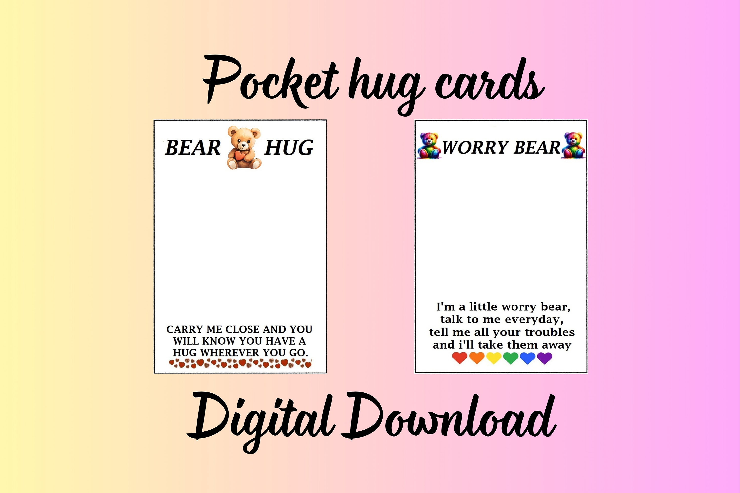PDF File Instant Download: Printable Pocket Cards 2 Different Poems ...