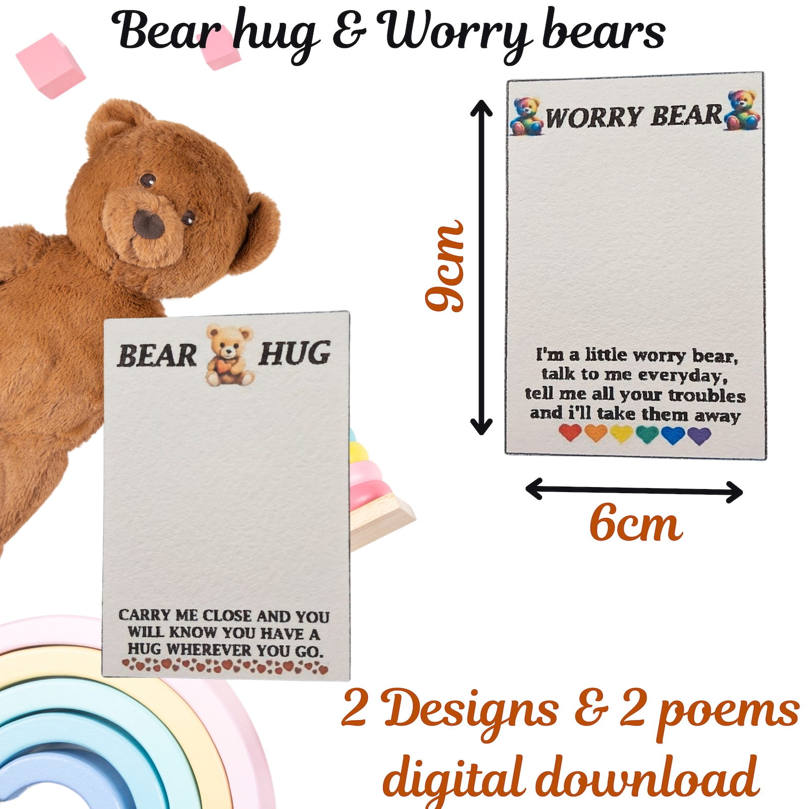 PDF File Instant Download: Printable Pocket Cards 2 Different Poems ...