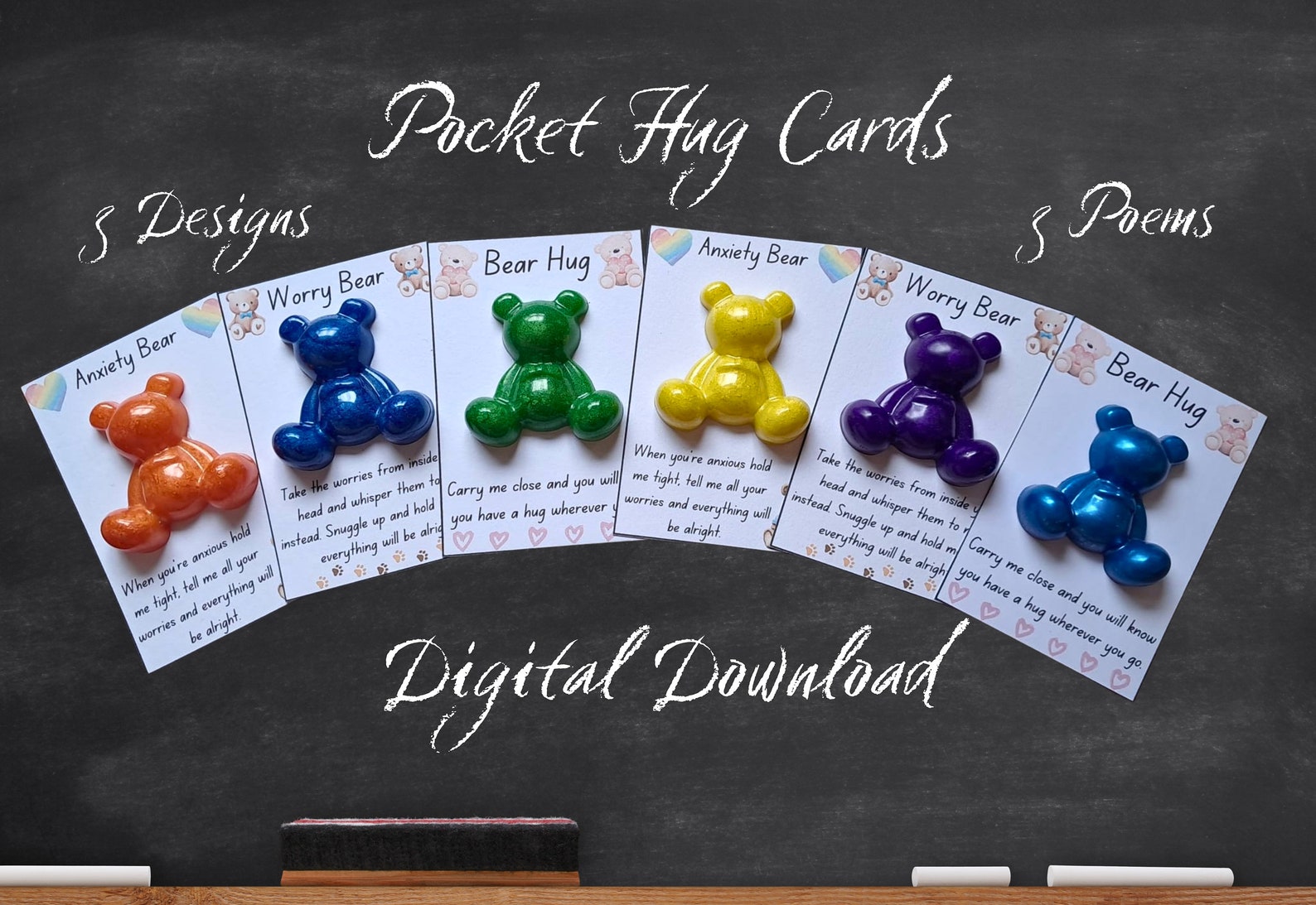 PDF File Instant Download: Printable Pocket Cards 3 Different Poems ...