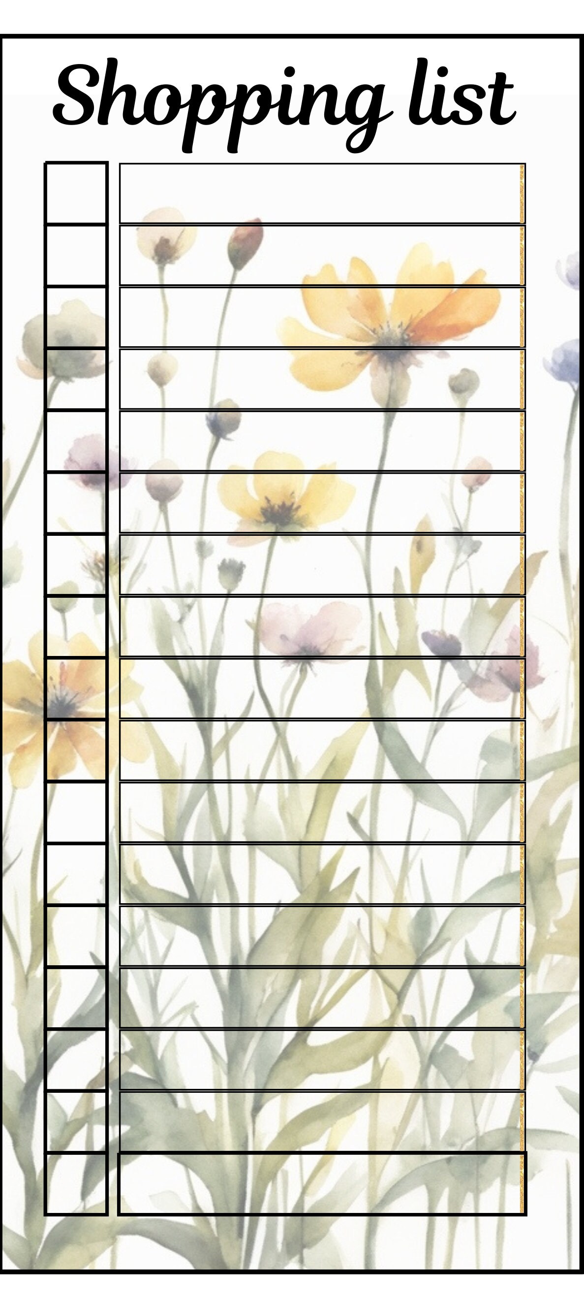 Simple Grocery List Template Printable, Food Shopping List, Grocery ...