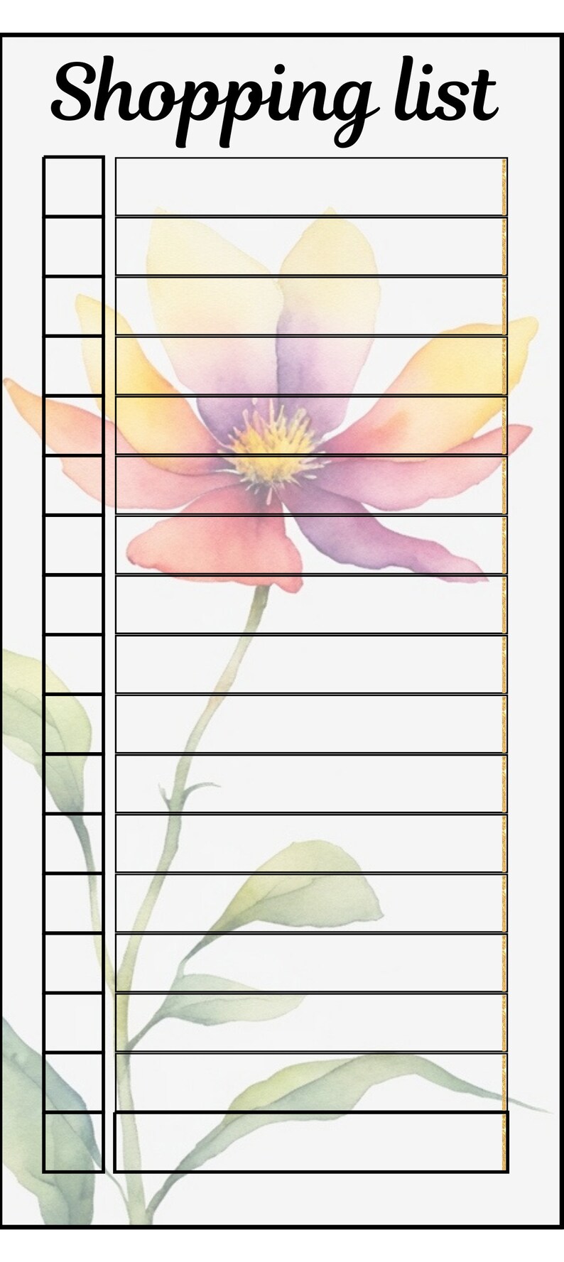 Simple Grocery List Template Printable, Food Shopping List, Grocery ...