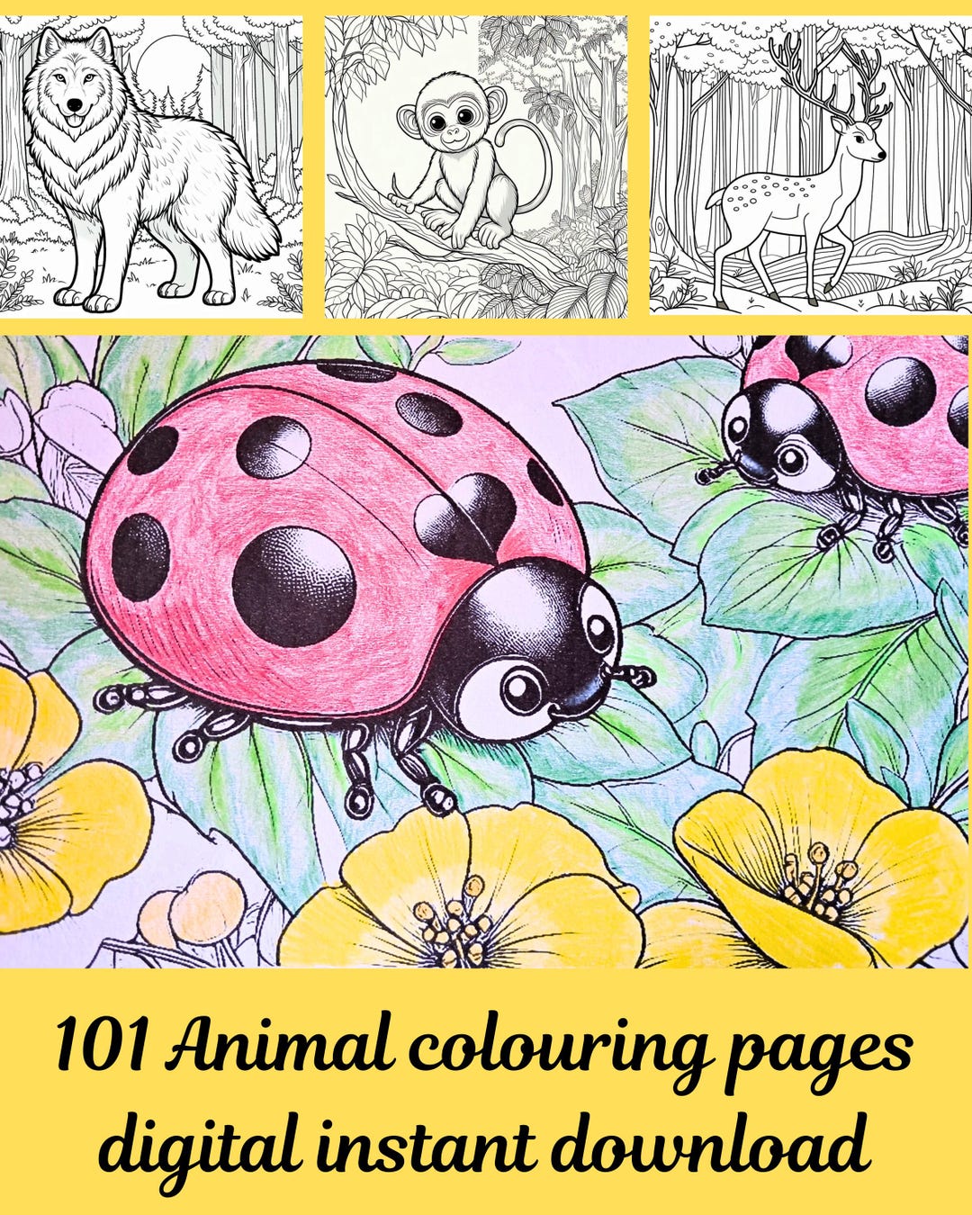 Kids Colouring Fun Pack | 101 Printable Animal Colouring Sheets ...