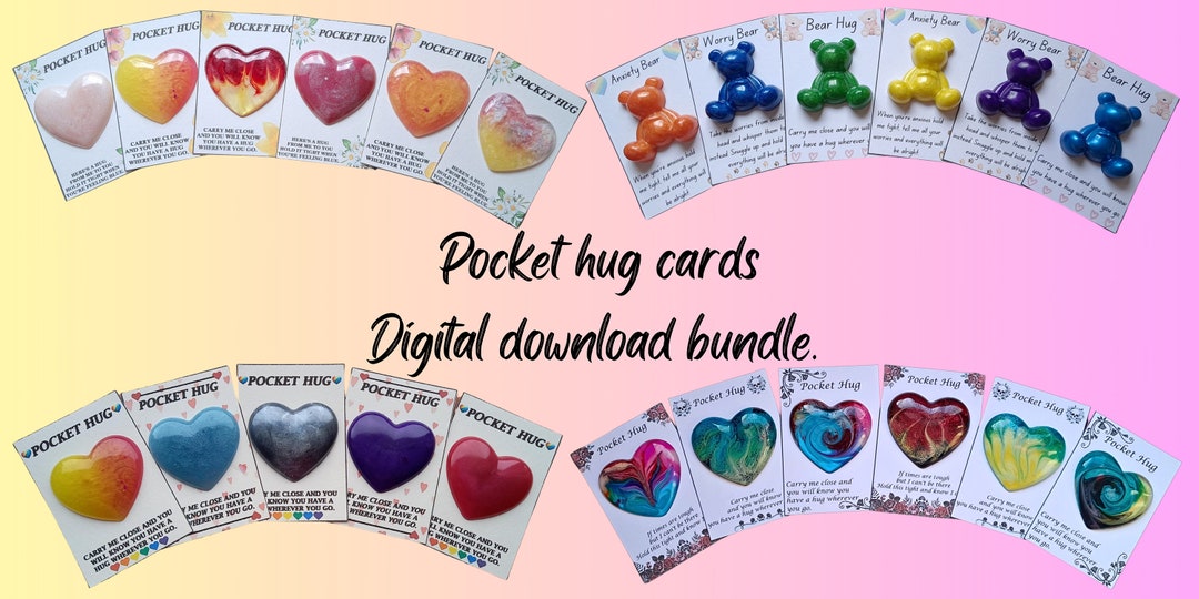 PDF File Instant Download: Printable Pocket Cards. Bundle Hugs Business ...