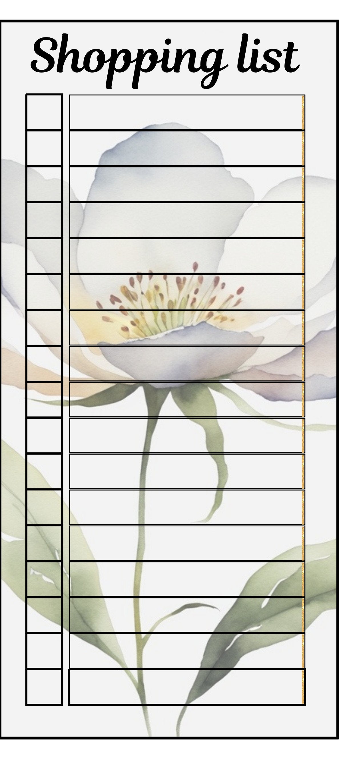 Simple Grocery List Template Printable, Food Shopping List, Grocery ...