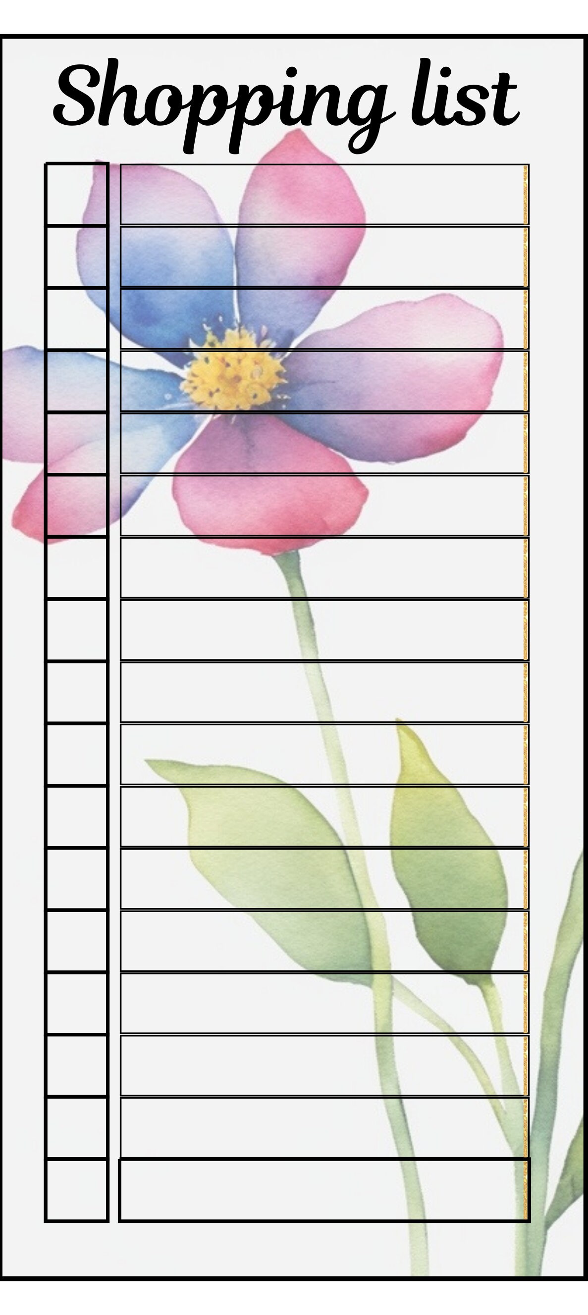 Simple Grocery List Template Printable, Food Shopping List, Grocery ...