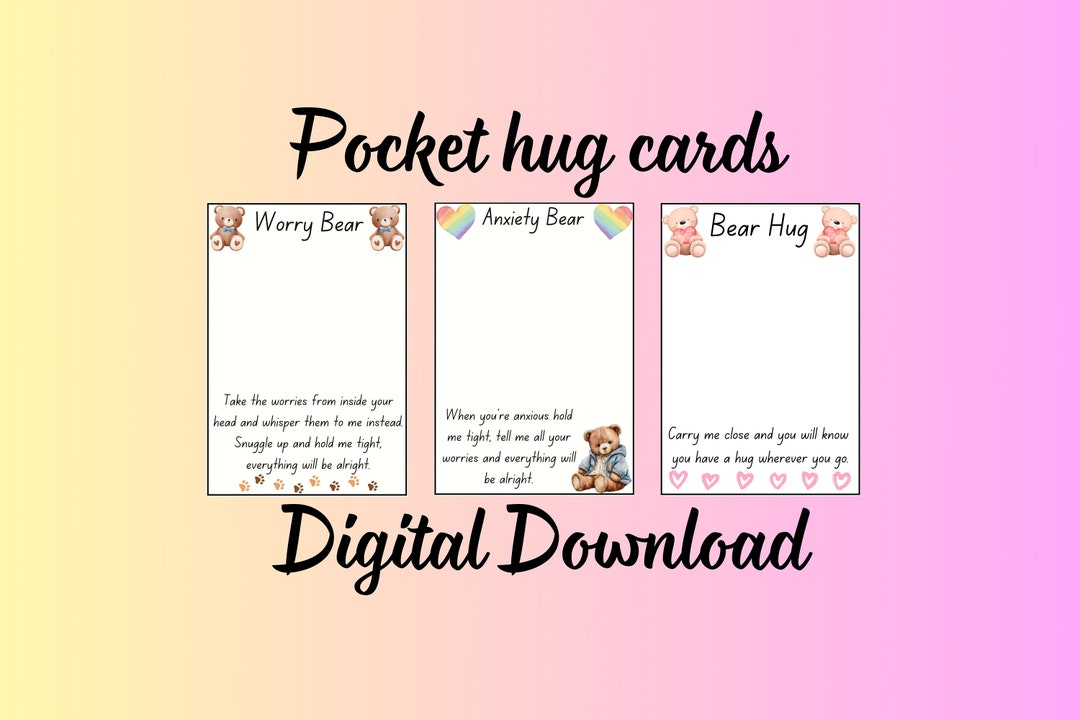 PDF File Instant Download: Printable Pocket Cards 3 Different Poems ...