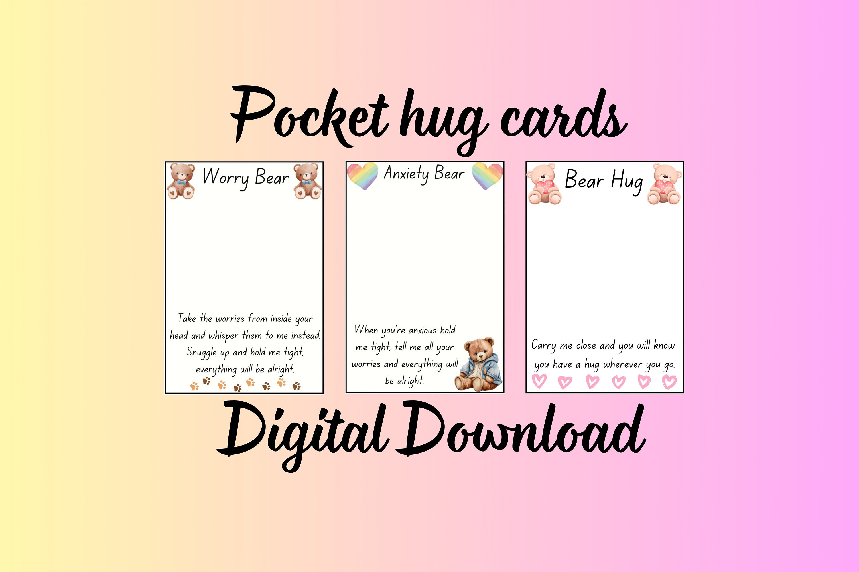 PDF File Instant Download: Printable Pocket Cards 3 Different Poems ...