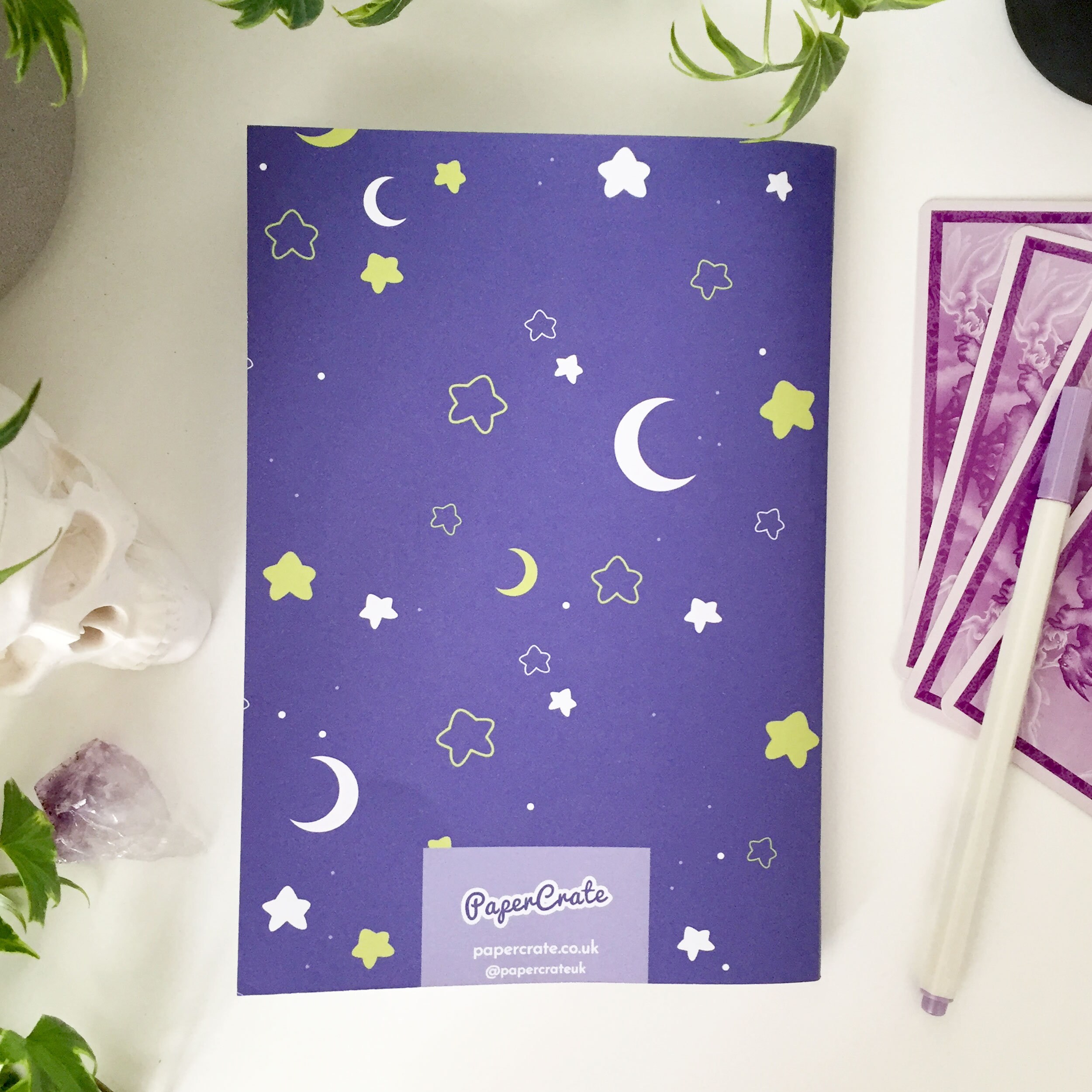A5 Lined Moons and Stars Notebook, Handmade Starry Notebook, Cute Moons ...