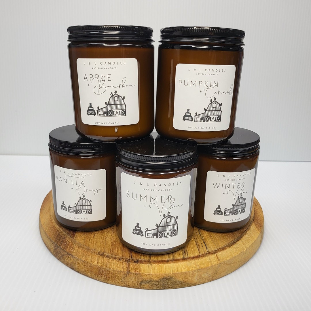 L & L Candles Artisan Handmade Soy Wax Candle 8oz - Etsy
