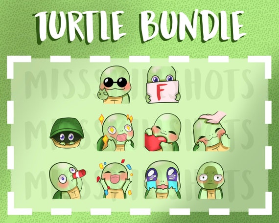 Turtle TWITCH/DISCORD EMOTES Drawing & Illustration Art & Collectibles ...