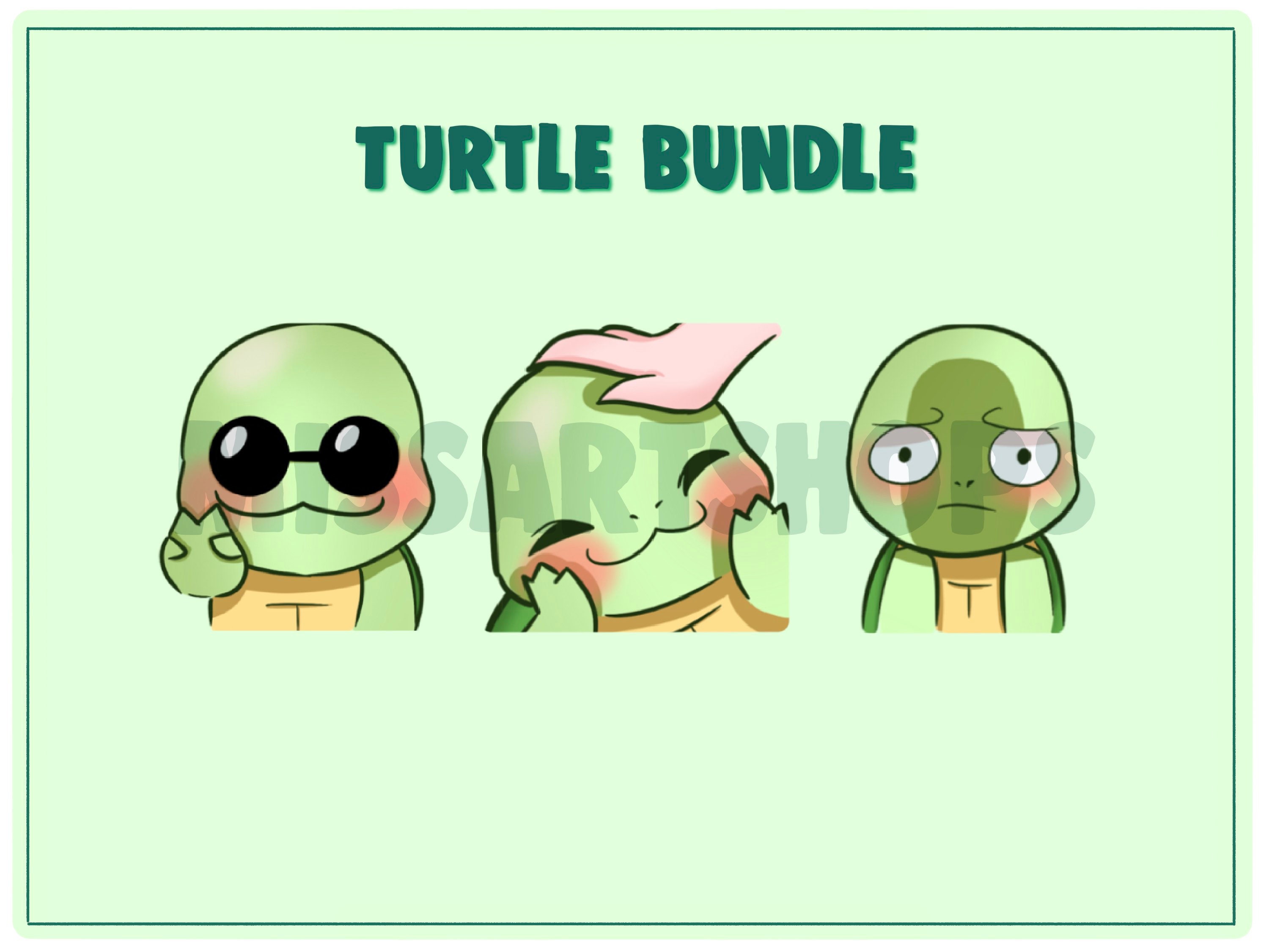 Turtle Emotes Pack twitch Discord Youtube Stream Emotes - Etsy