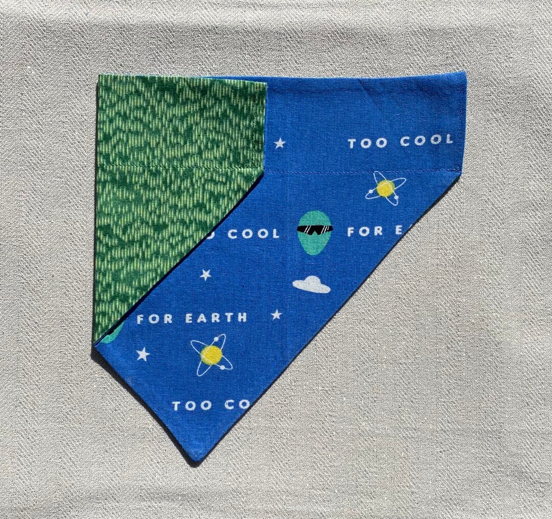 Alien, Reversible, Over-the-collar Dog/cat Bandana, Scarf, Blue, Green ...