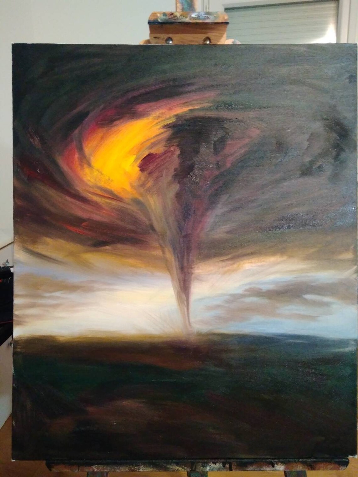 Original Hurricane Contemporary Abstract Oil Painting Modern Wall Art ...