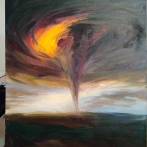 Original Hurricane Contemporary Abstract Oil Painting Modern Wall Art ...