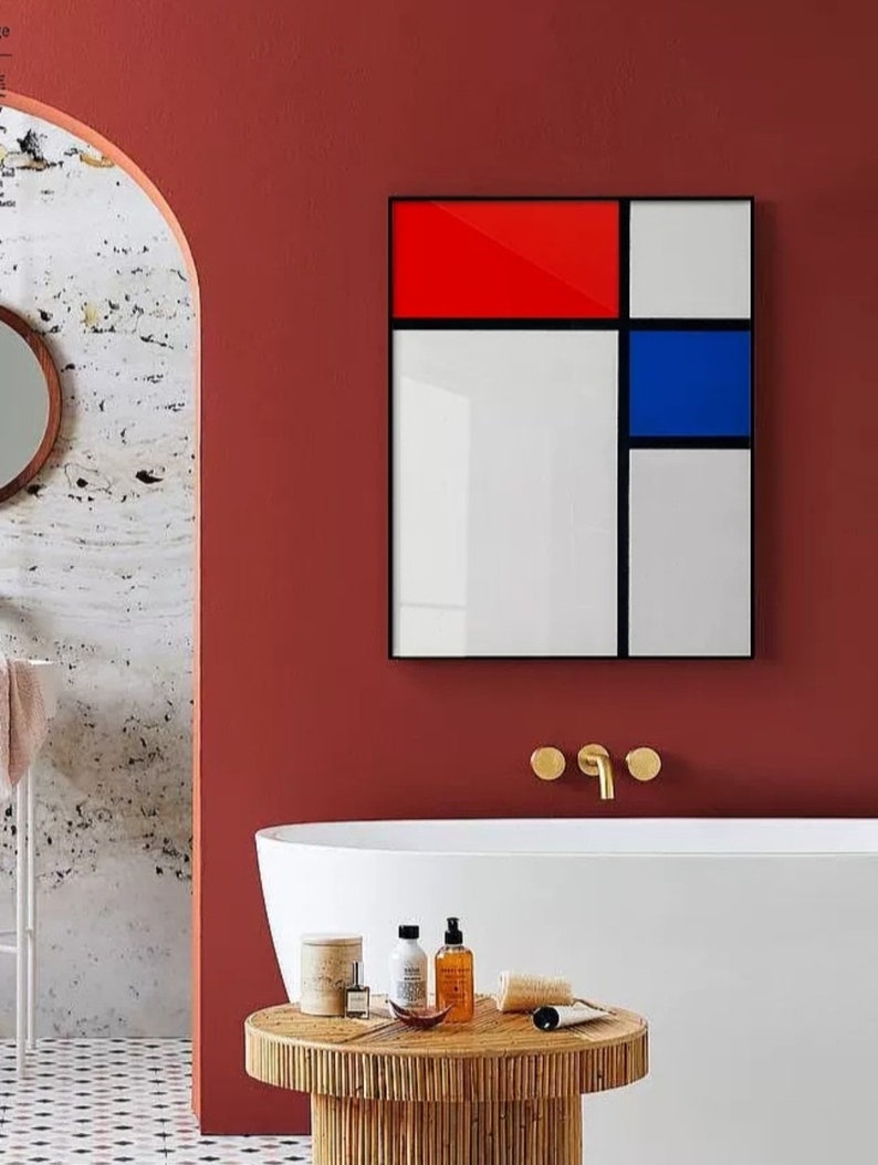 Piet Mondrian Interior Home Wall Decor Hand Painted Abstract - Etsy