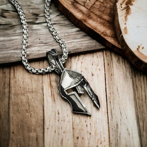 Spartan Helmet Necklace Solid Sterling Silver, Spartan Warrior Necklace ...