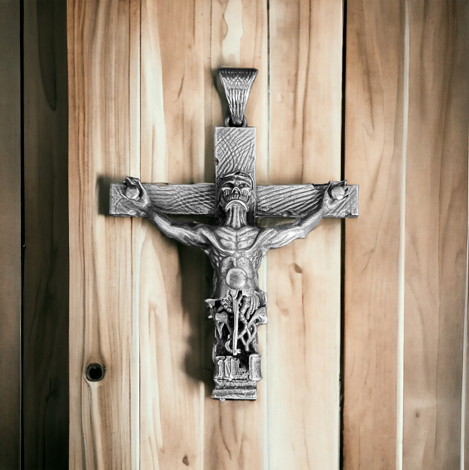 Jesus Skeleton 925 Starling/silver Skull Gothic Pendant Jesus Skeleton ...