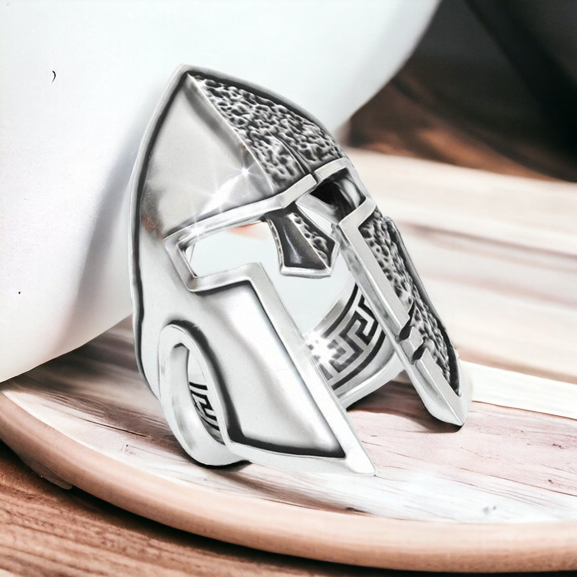 King of Sparta Helmet Ring 925 Silver Sparta Rings/mens Spartan Ring ...