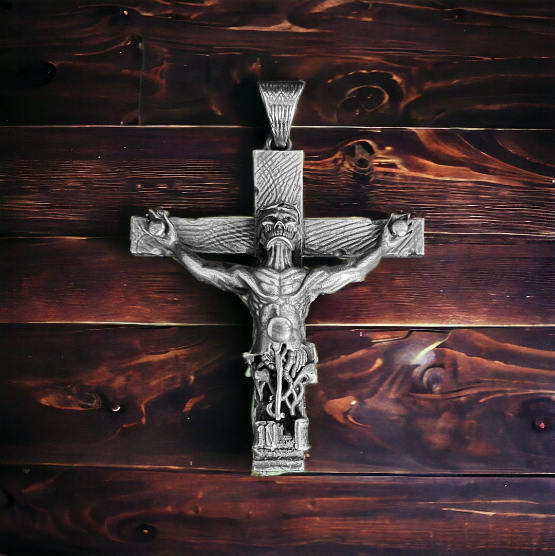 Jesus Skeleton 925 Starling/silver Skull Gothic Pendant Jesus Skeleton ...