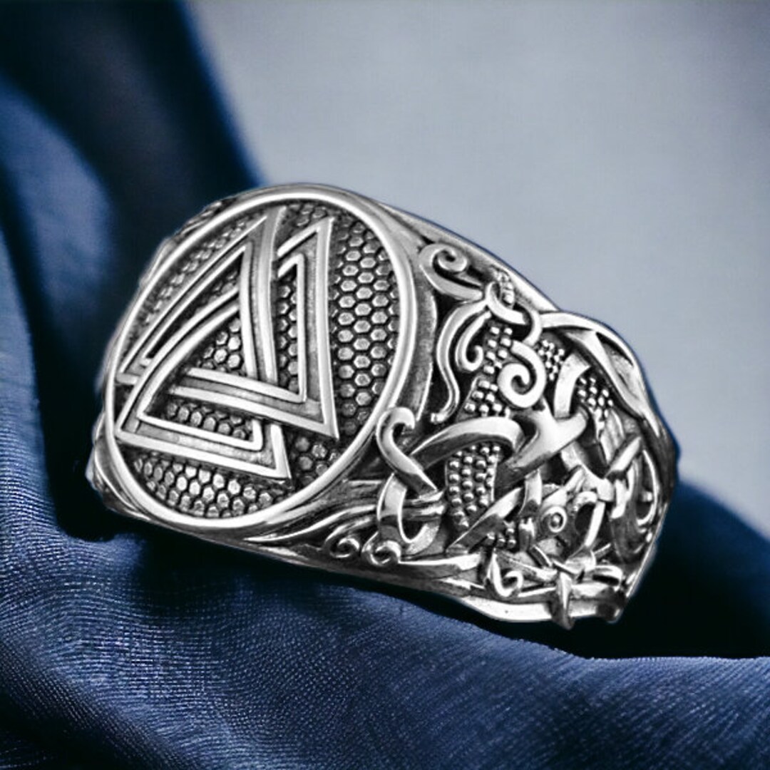 Valknut Ring. Ring Knot of Death. Viking Ring. Male Ring. Man Ring. 925 ...