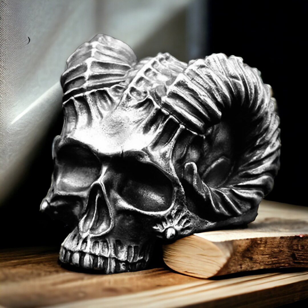 Devil Skull, Demon Skull Ring/sterling Silver Devil Skull Ring/beast ...