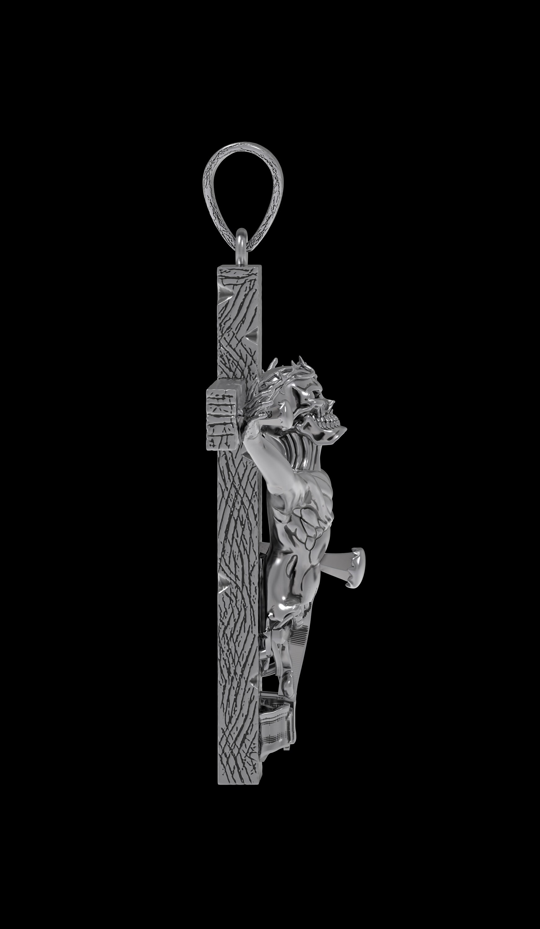 Jesus Skeleton 925 Starling/silver Skull Gothic Pendant Jesus Skeleton ...