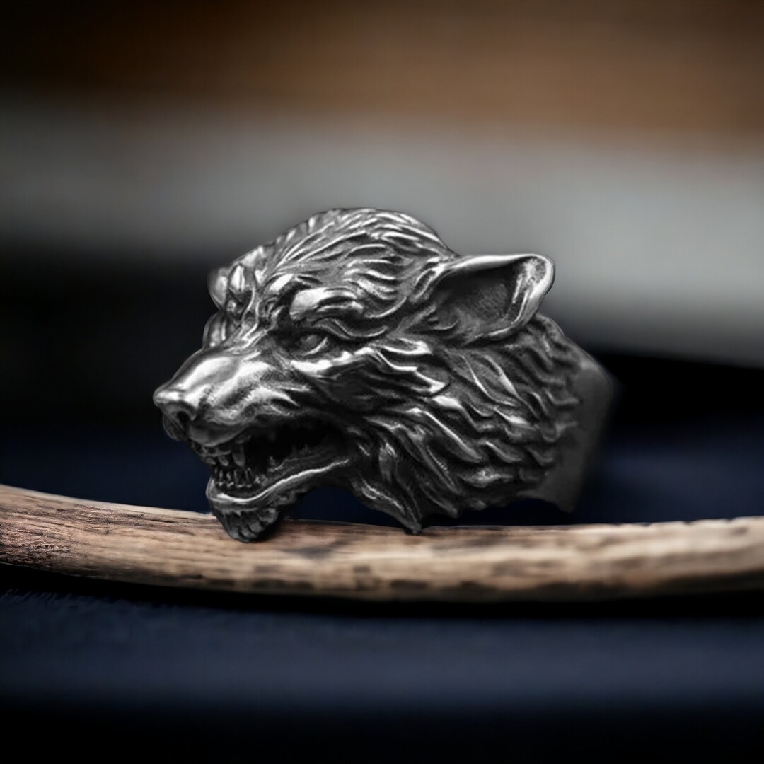 Wolf Ring, Handmade Sterling Silver Ring/animal Wrap Ring, Jewellery ...