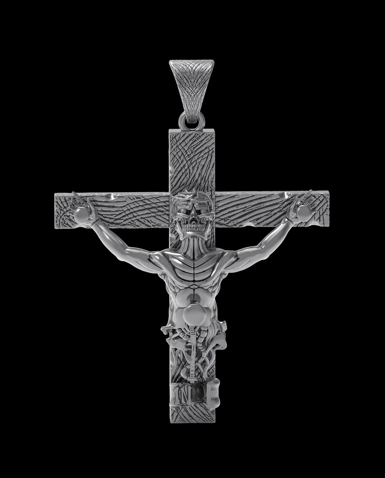 Jesus Skeleton 925 Starling/silver Skull Gothic Pendant Jesus Skeleton ...