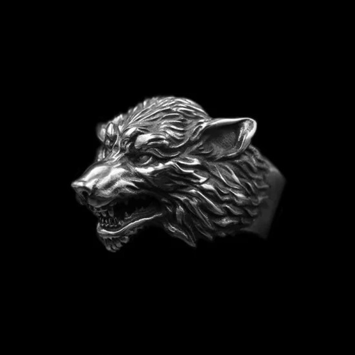 Wolf Ring, Handmade Sterling Silver Ring/animal Wrap Ring, Jewellery ...