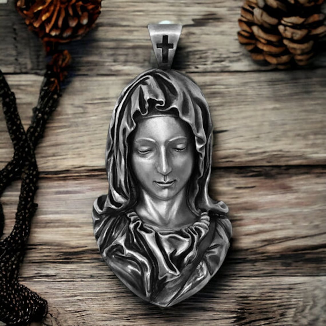 Mother Mary Silver Pendant, God Pendant, God Mother 925 Sterling Silver ...