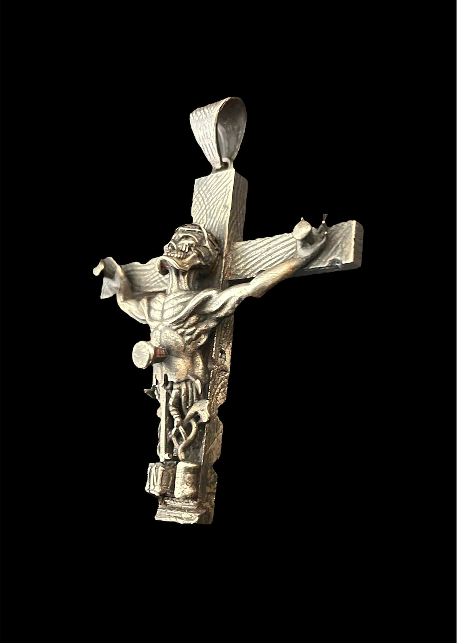 Jesus Skeleton 925 Starling/silver Skull Gothic Pendant Jesus - Etsy