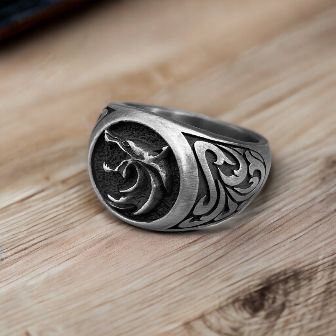 The Wolf Witcher Ring, Zireael and Gwynbleidd Ring, the White Wolf and ...