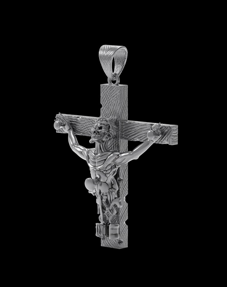Jesus Skeleton 925 Starling/silver Skull Gothic Pendant Jesus Skeleton ...