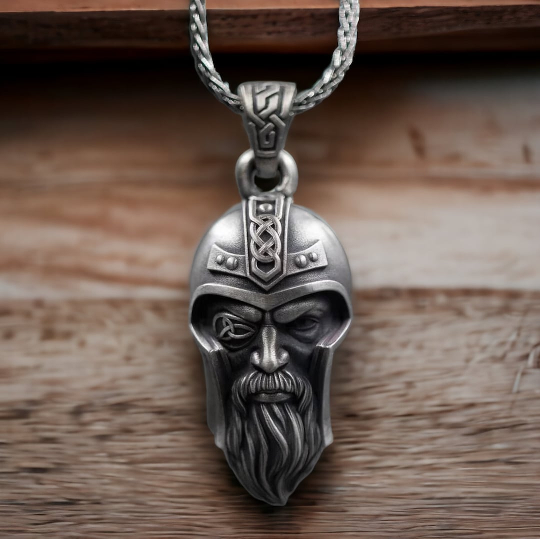 Odin Old God Sterling Silver Scandinavian Necklace Gift for Best Friend ...