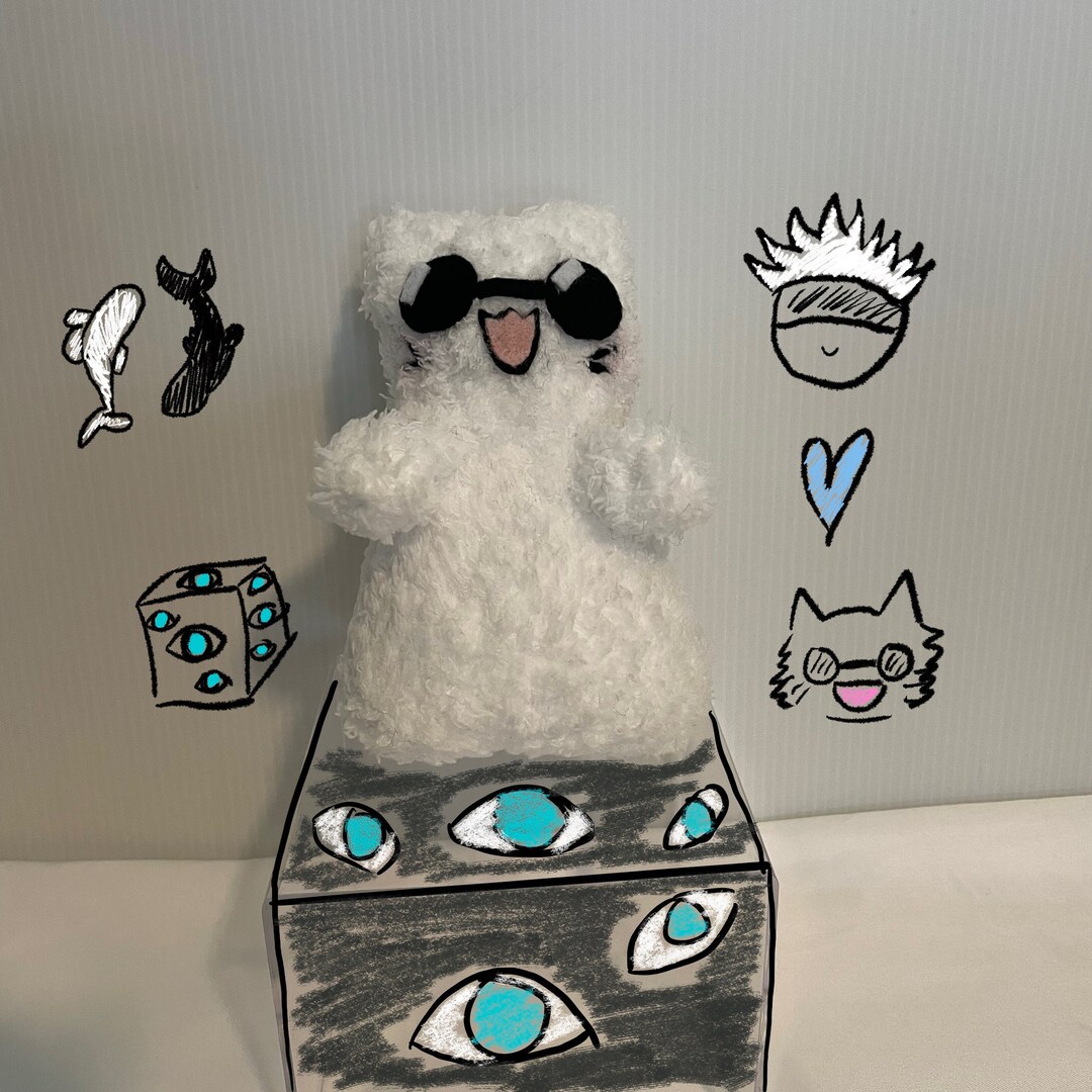 Fuzzy Gojo Kitty Plush - Etsy