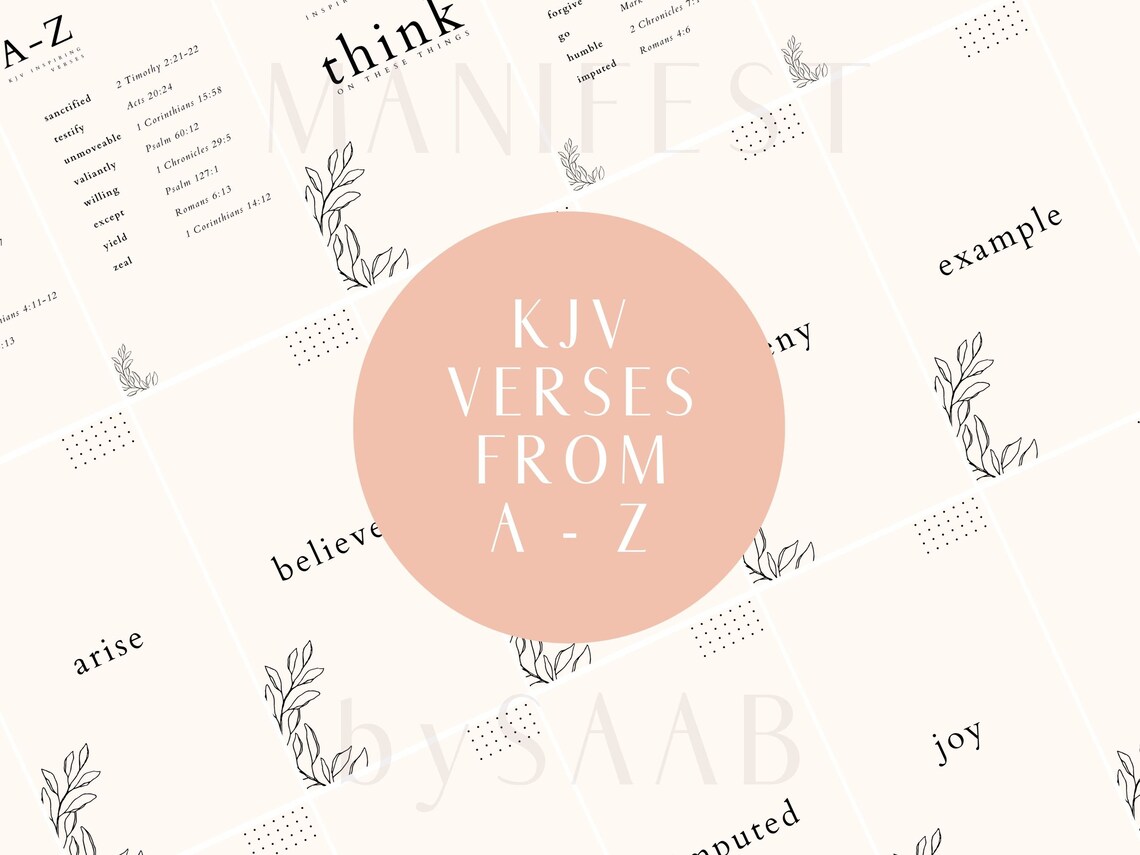 A Z KJV BIBLE VERSES Think on These Things 120 Canva - Etsy