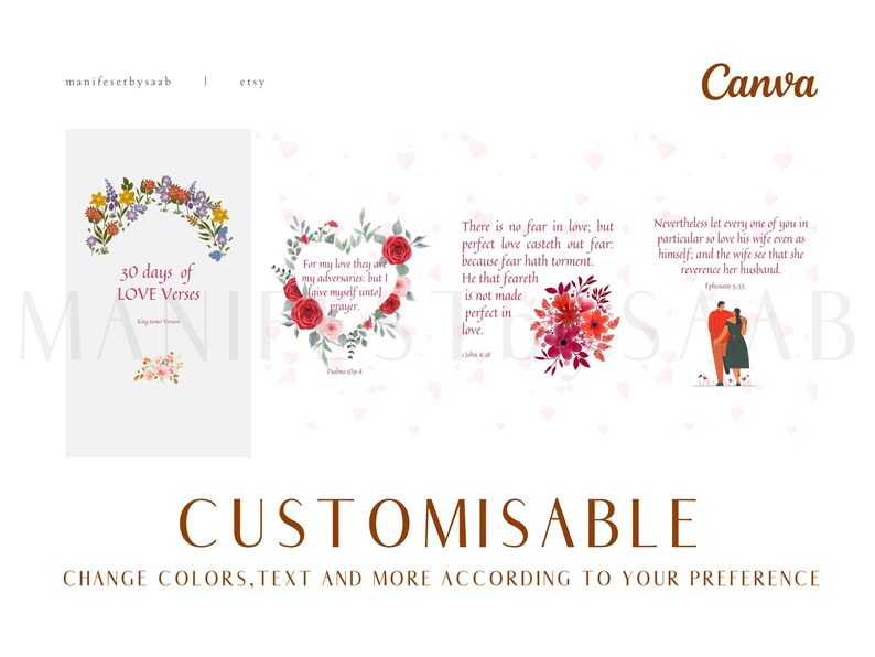 Love Edition Love Bible Verse, KJV 90 Canva Social Media Template ...