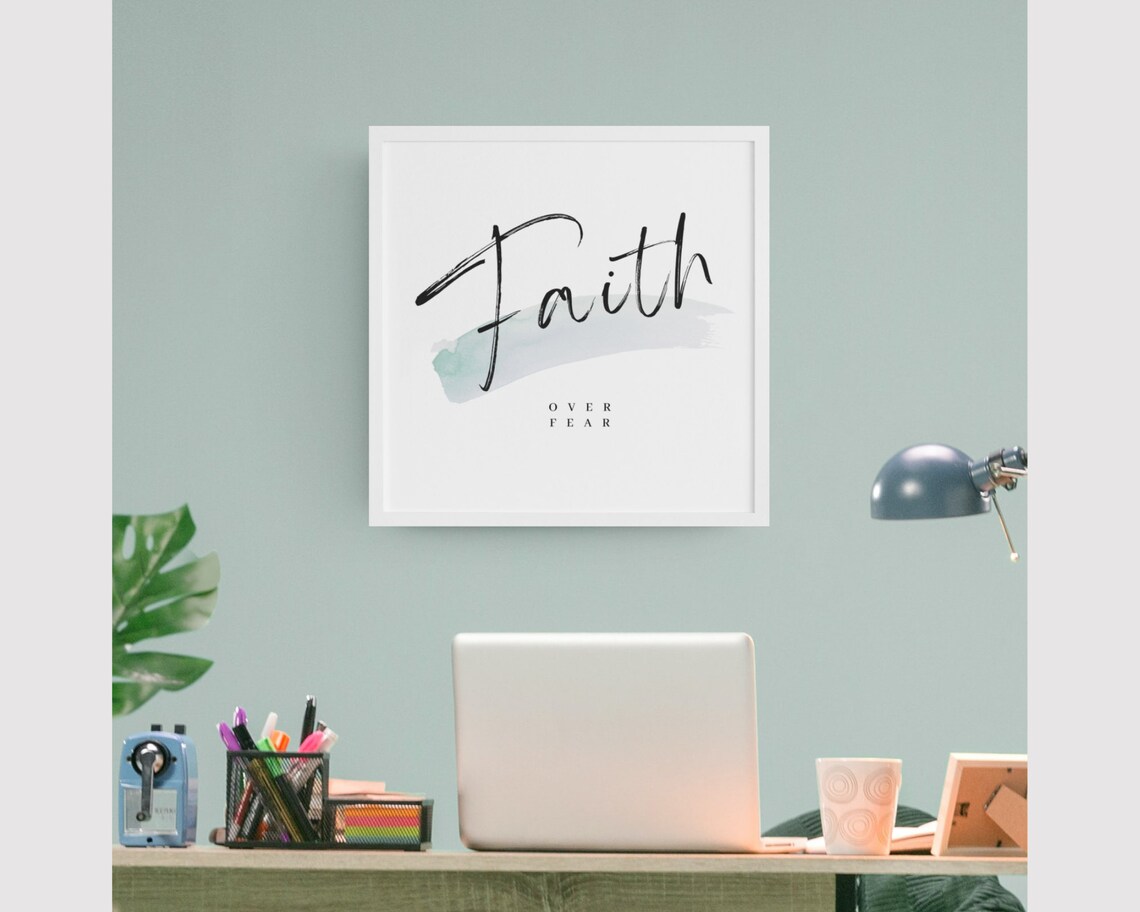 Faith Over Fear Wall Art Printable Christian Verse Cristian - Etsy