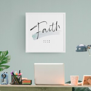 Faith Over Fear Wall Art Printable Christian Verse Cristian - Etsy