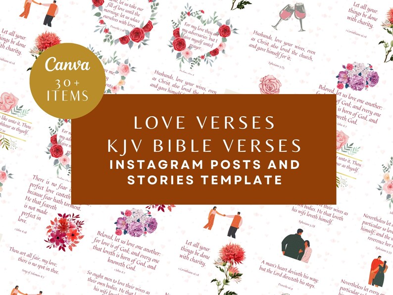 Love Edition Love Bible Verse, KJV 90 Canva Social Media Template ...