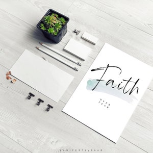Faith Over Fear Wall Art Printable Christian Verse Cristian - Etsy