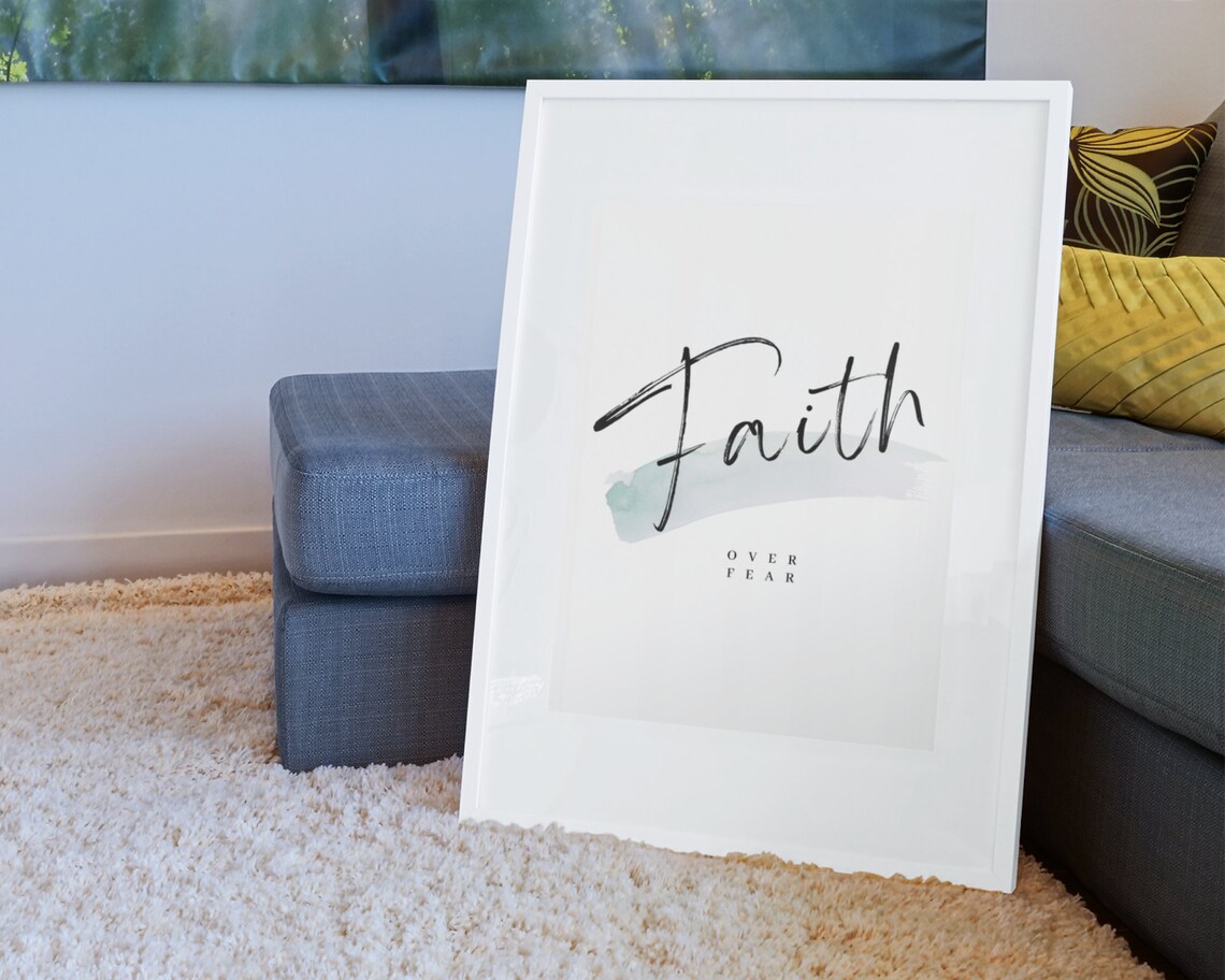 Faith Over Fear Wall Art Printable Christian Verse Cristian - Etsy