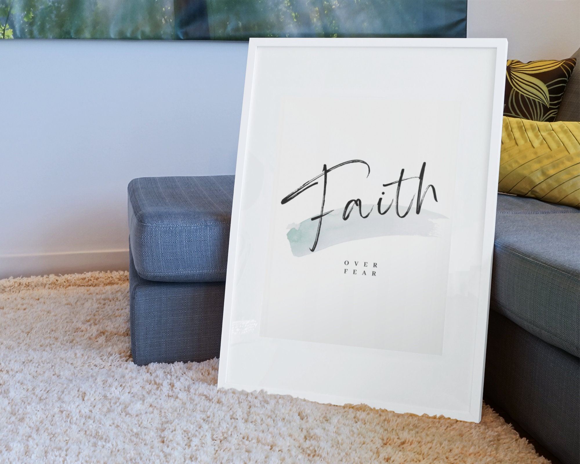 Faith Over Fear Wall Art Printable Christian Verse Cristian - Etsy