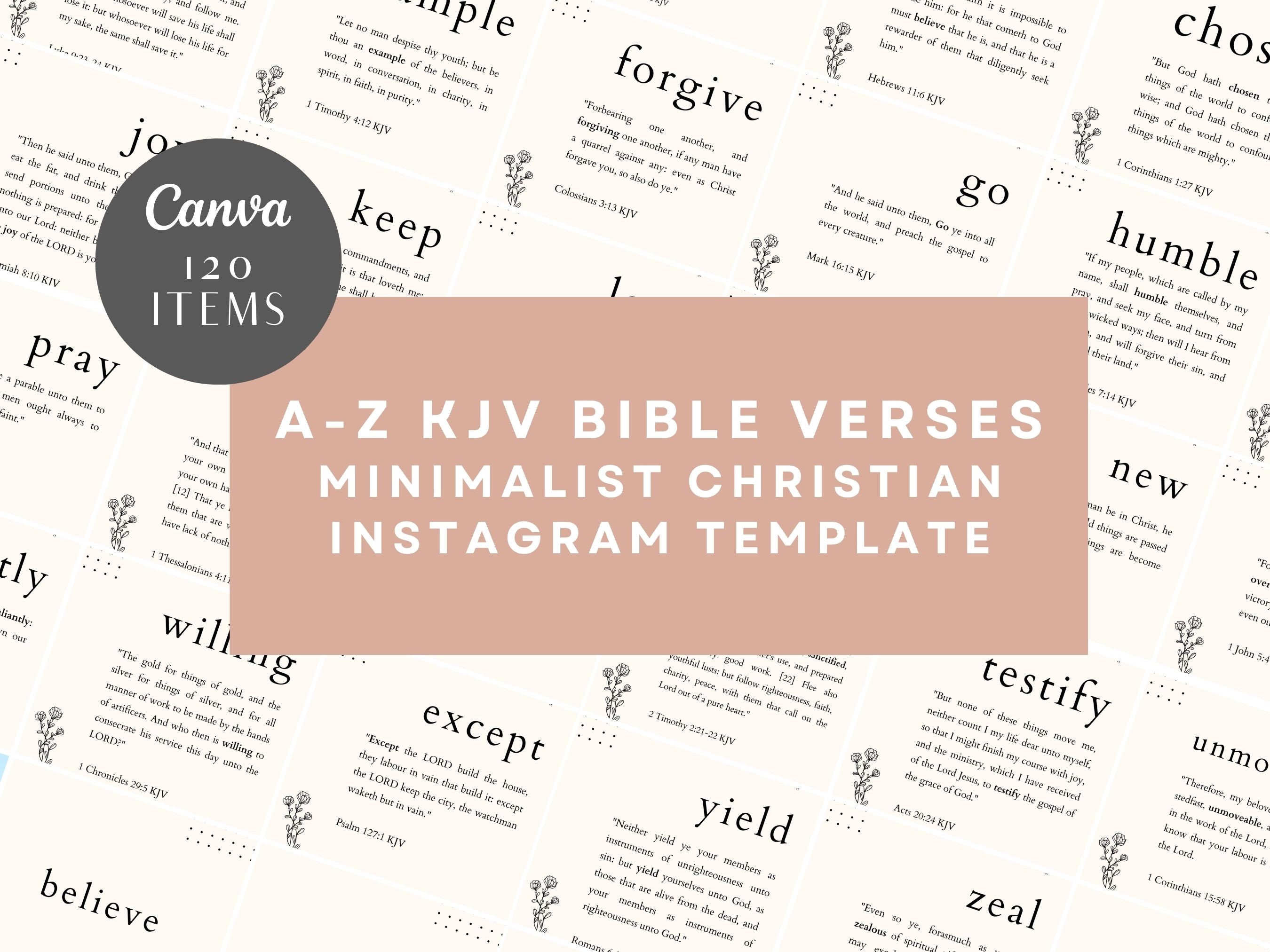 A Z KJV BIBLE VERSES Think on These Things 120 Canva - Etsy