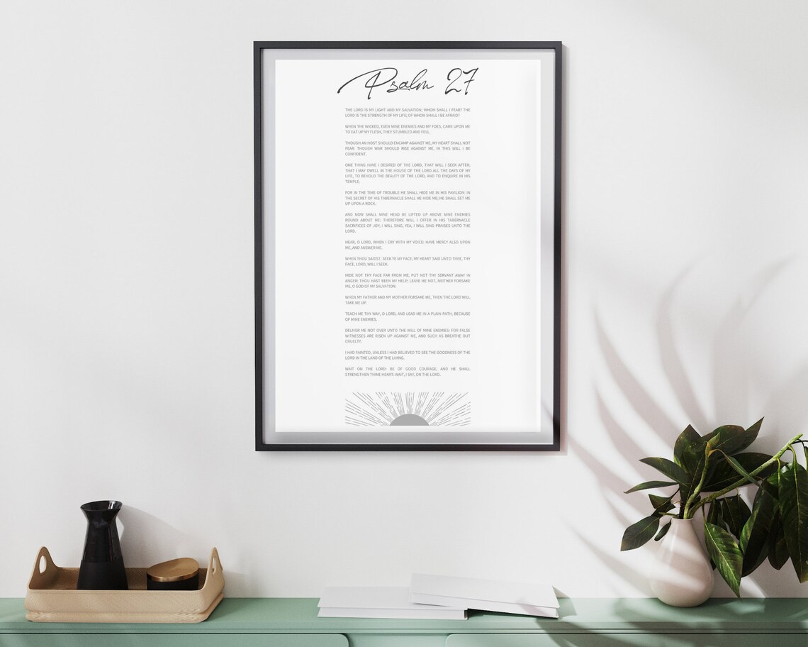 Psalm 27 KJV Bible Verse Wall Art Scripture Quote Print - Etsy