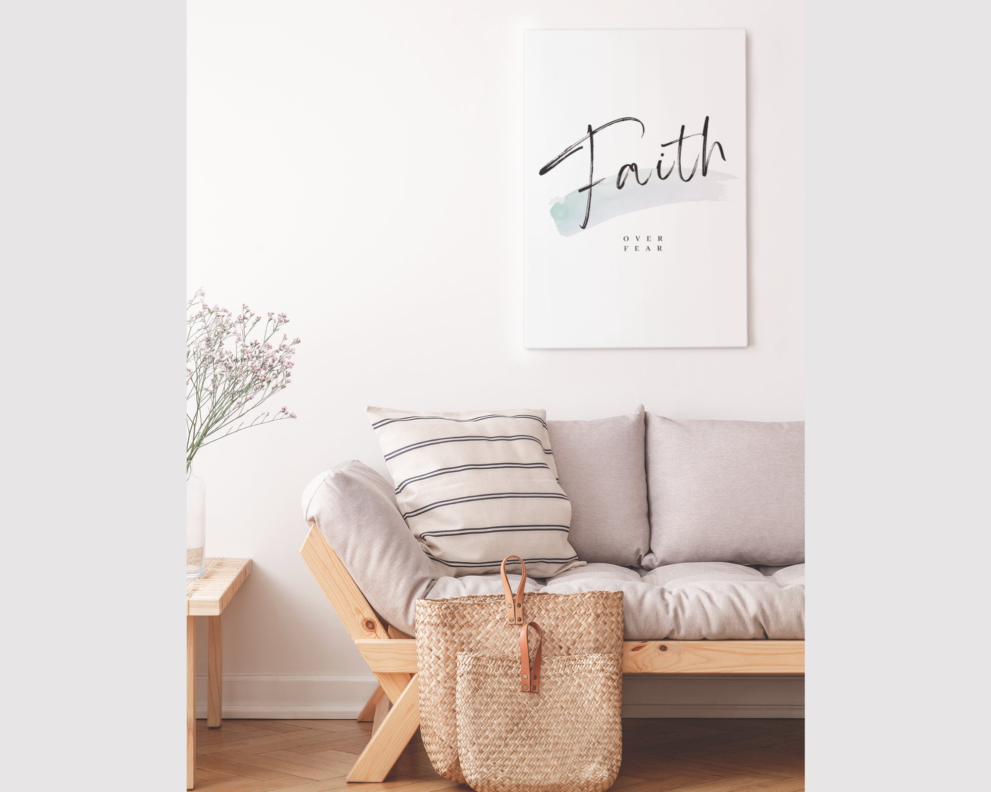 Faith Over Fear Wall Art Printable Christian Verse Cristian - Etsy