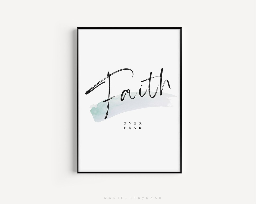 Faith Over Fear Wall Art Printable Christian Verse Cristian - Etsy