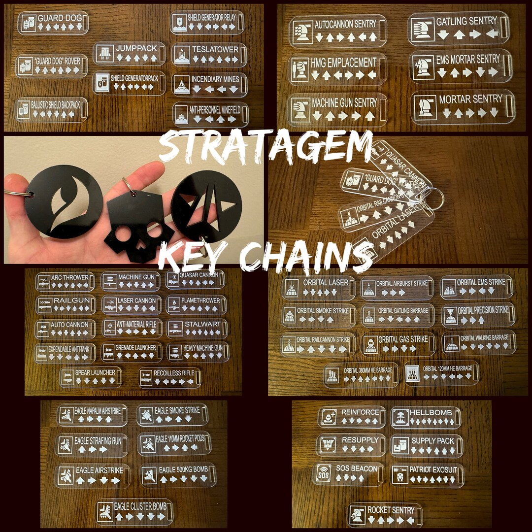 Helldivers 2 Stratagem Icon Name and Code Key Chains - Etsy