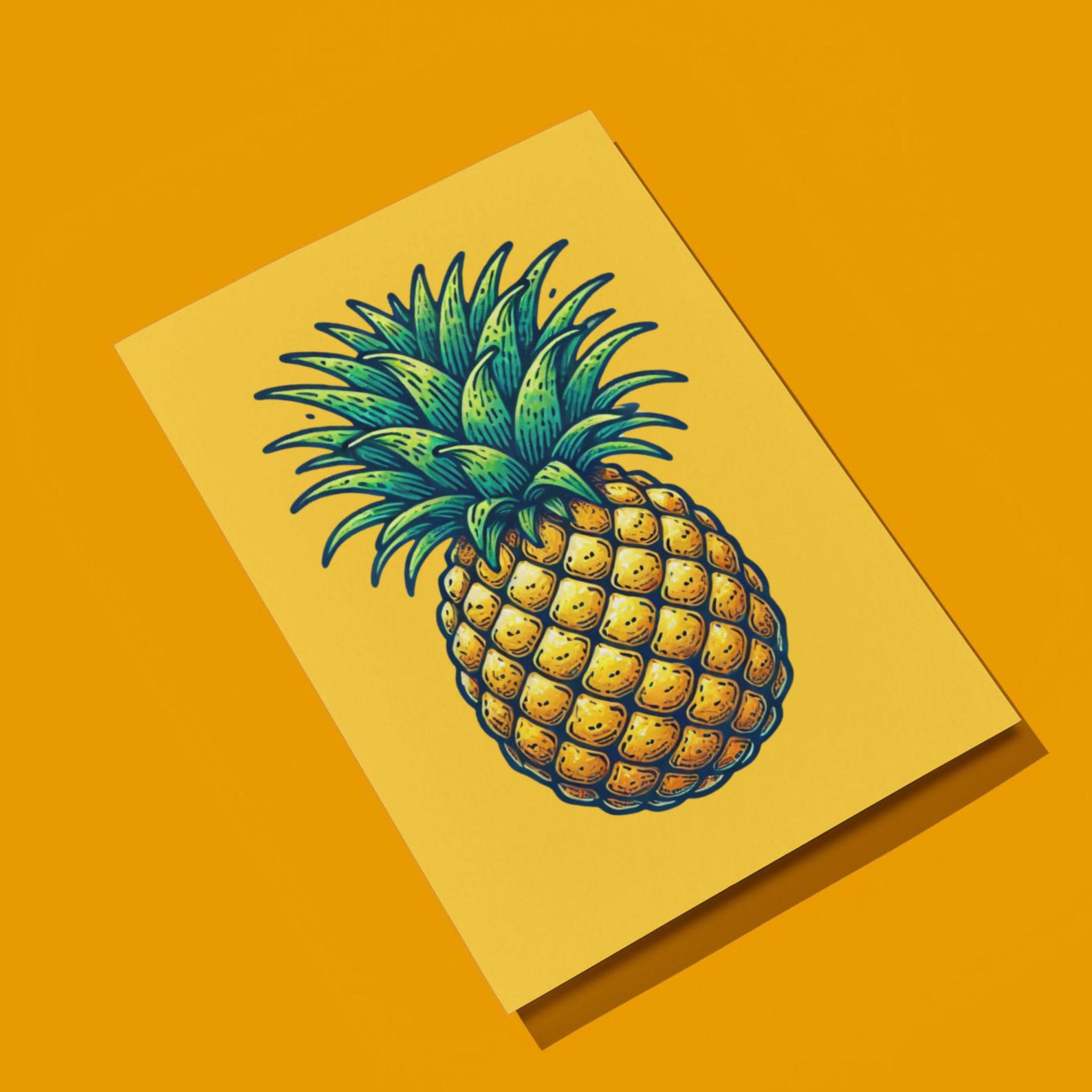 Pineapple Greeting Card - Blank Inside With Envelope - Tropical Fruit ...